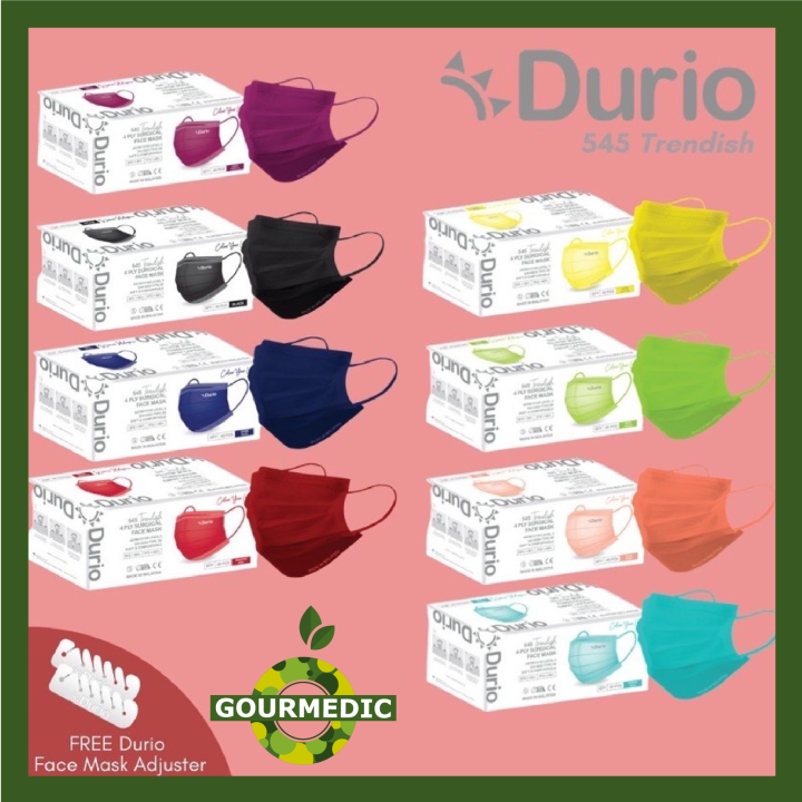 Durio 4 Ply Mask PREMIUM Durio 545 Trendish Surgical 4 PLY Face Mask (8 ...