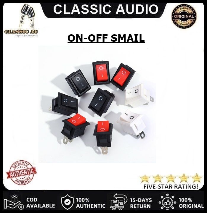 CLASSIC AUDIO Mini Push Button Switch SPST 3A-250V 6A Snap-in on/Off ...