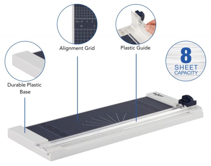 Rexel ClassicCut 1208P Trimmer / A4 Cutter / 8 Sheets Paper Guillotine ...