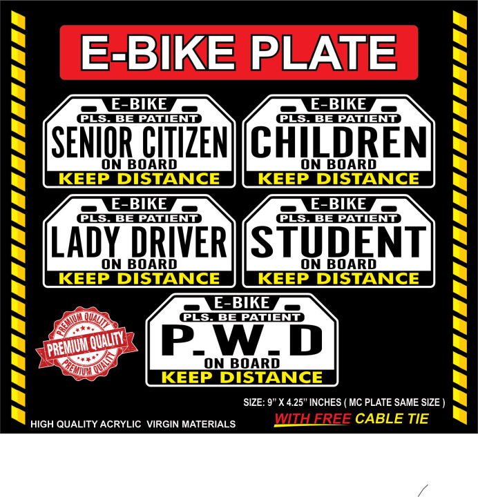 E-BIKE ( ELECTRIC BIKE ) PLATE NUMBER LAZER CUT HIGH QUALITY | Lazada PH