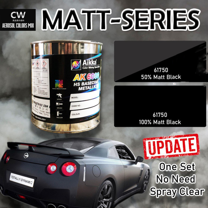 Matte Black AK61750 Flat Black 0.5L-1Liter Set 2K Paint Aikka CW Cat ...