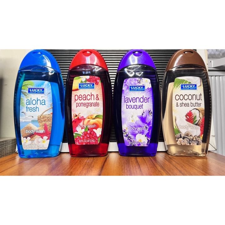 Lucky Super Soft Romantic Escape/Coconut Shea Butter/Peach & Pomegranate/Aloha Fresh Body Wash ...