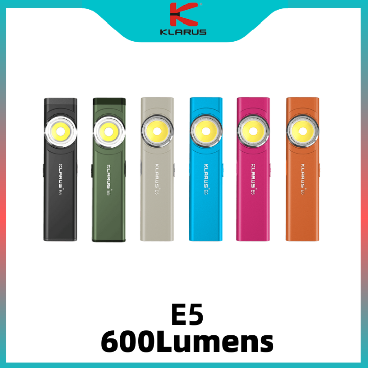 Klarus E5 COB Flashlights Magnetic Dual Light 600Lumens Torch 8 ...