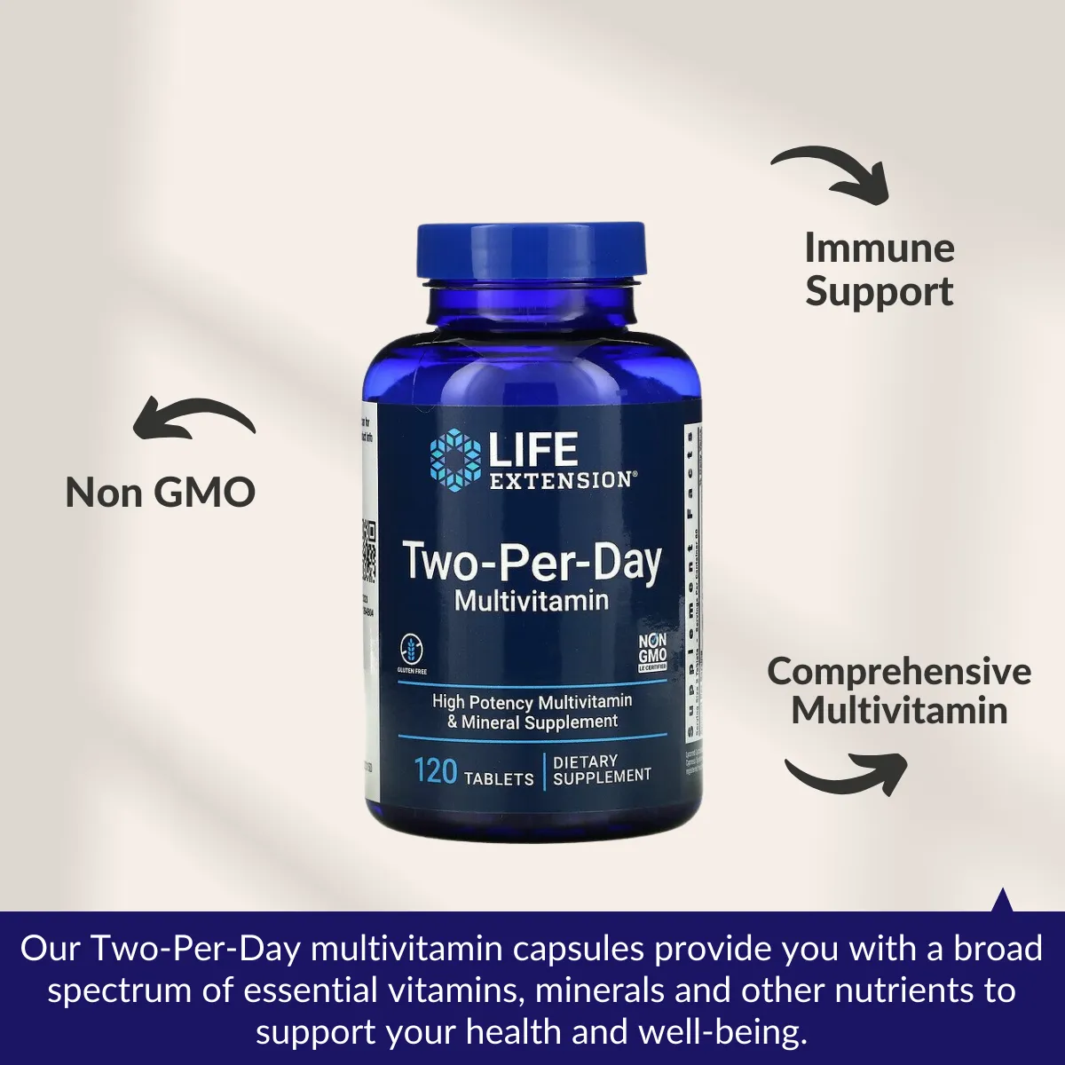 Life Extension Two-Per-Day Multivitamin With Vitamin B, Vitamin E, Zinc ...