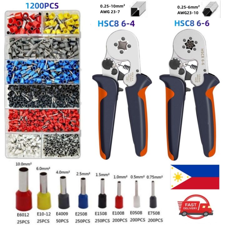 1200PCS Wire Ferrules Crimp Terminal 0.25-10mm² AWG23-7 Ferrule ...