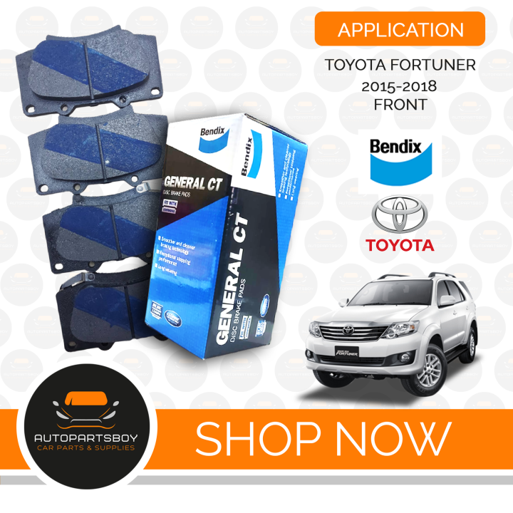 BENDIX BRAKE PAD FOR TOYOTA FORTUNER 2015-2018 FRONT (SET FOR TWO FRONT ...
