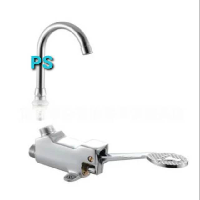 Kran Whastafel Injek Kran Medis Injak - Foot Pedal Basin Mixer - Kran ...