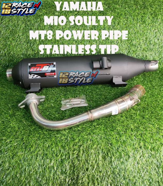 MT8 PIPE YAMAHA MIO SOULTY / FINO STAINLESS TIP POWER PIPE ORIG ...