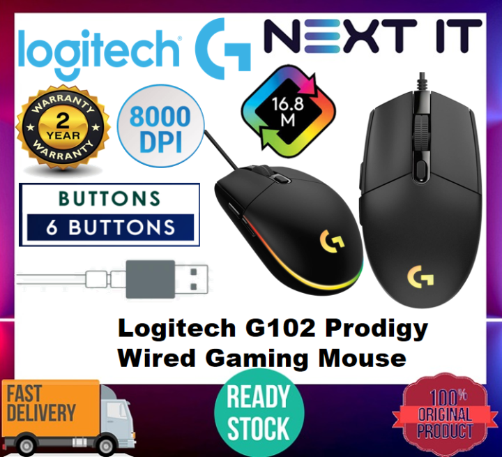 Logitech G102 Prodigy 8000 DPI Wired Gaming Mouse (910-005802)Logitech ... Logitech G102 Prodigy 8000 DPI Wired Gaming Mouse (910-005802)Logitech ...