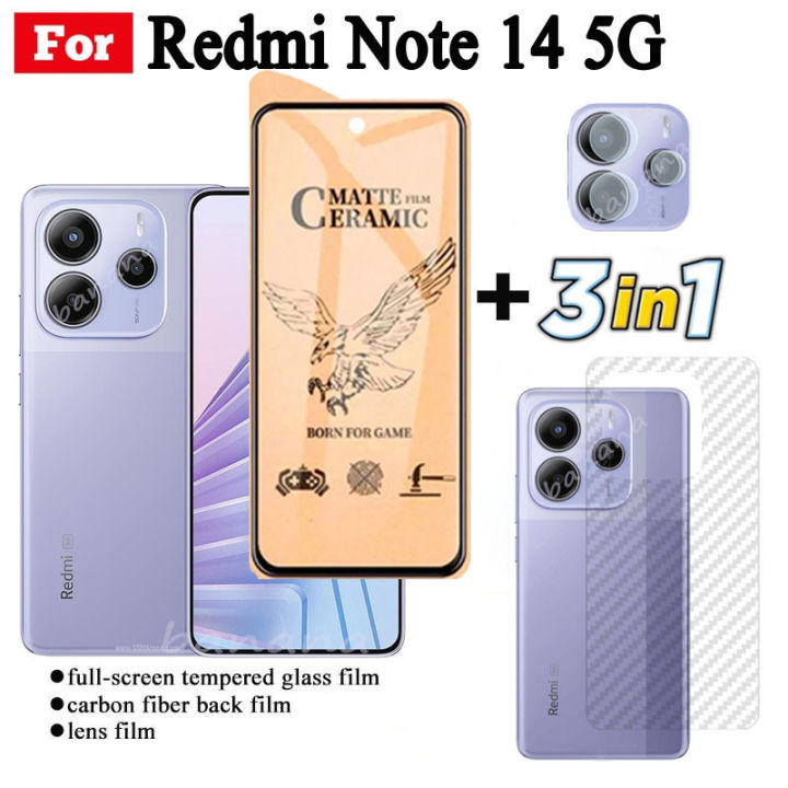 3 IN 1 Redmi Note 14 5G Ceramic Tempered Glass for Redmi 14C 13C Redmi ...
