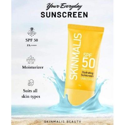SKINMALIS SUNSCREEN SPF 50 PA+++ HYDRATING SUNSCREEN 30G | Lazada