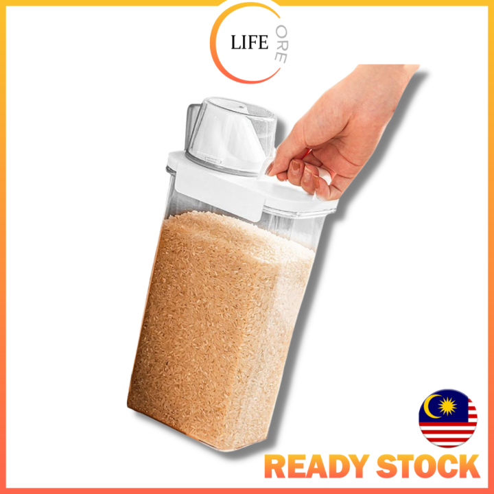 2.5L Kitchen Food Dispenser Rice Dispenser Tupperware Storage Container ...