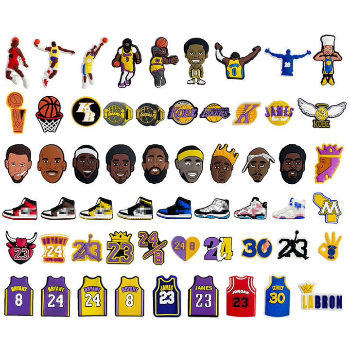 Crocs accessories NBA Kobe Basketball DIY Crocs shoe flower removable ...