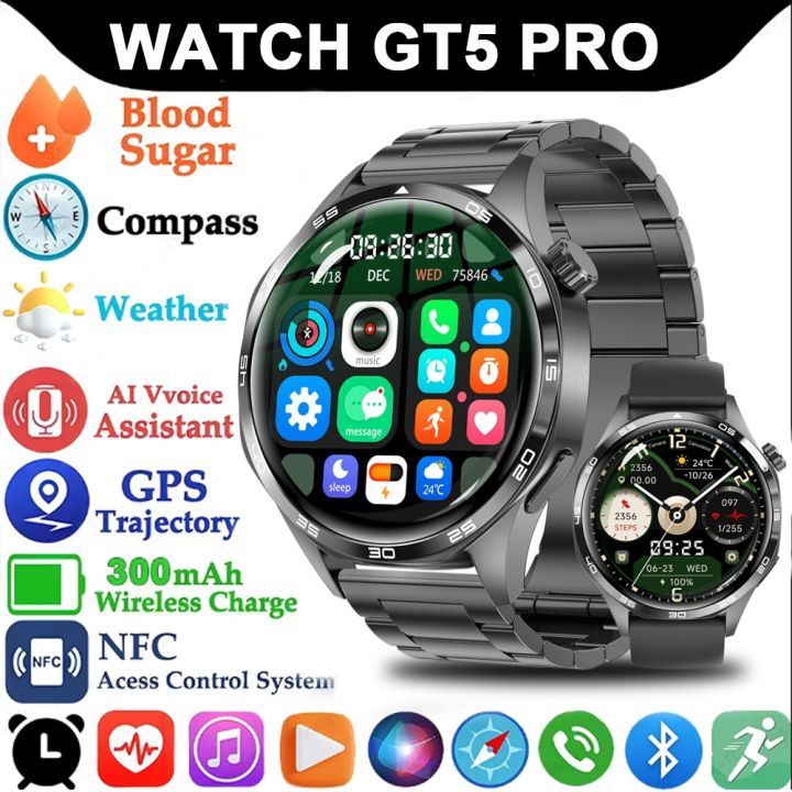 For HUAWEI GT5 Pro GPS NFC Smart Watch Men 360*360 AMOLED Screen Heart ...