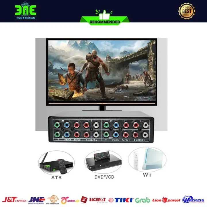 AV Selector Switch Selektor 4in1 4 Input 1 Output Switcher Pro Premium ...