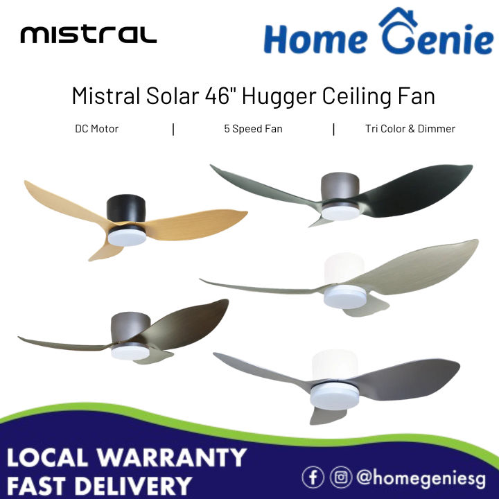 *FREE BASIC INSTALL* Mistral Solar 46 Inch Ceiling Fan Hugger Series ...