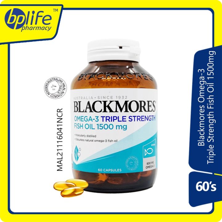 Blackmores Omega-3 Triple Strength Fish Oil 1500mg 60 Capsules | Lazada