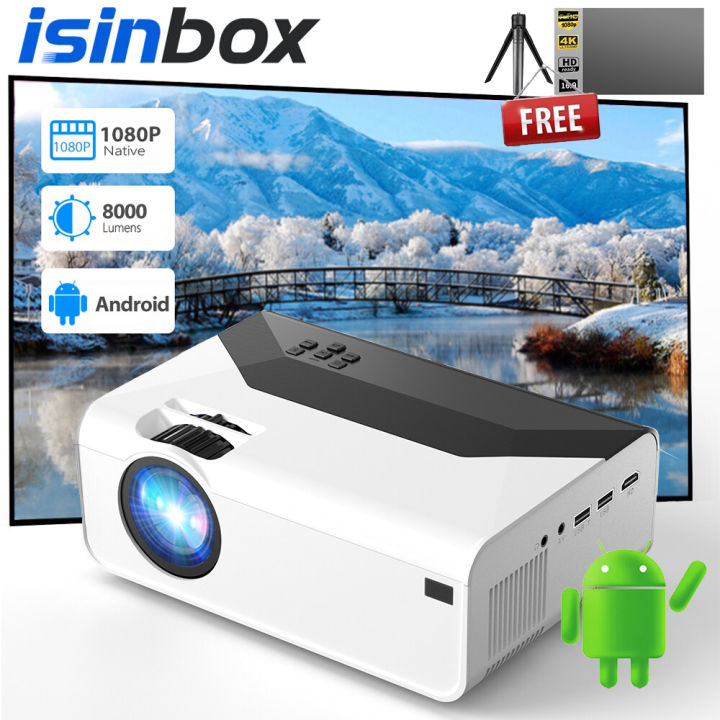 [Free tripod+100inch Screen] iSinbox iS08 Android 9.0 8000lumens ...