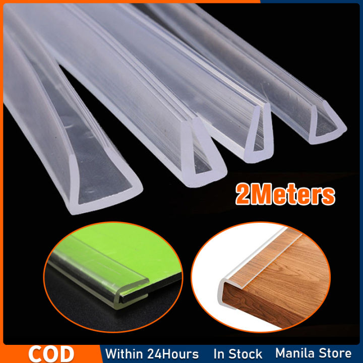 2m Rubber U Channel Edge Trim Furniture Bumper Flexible Edge Protector ...