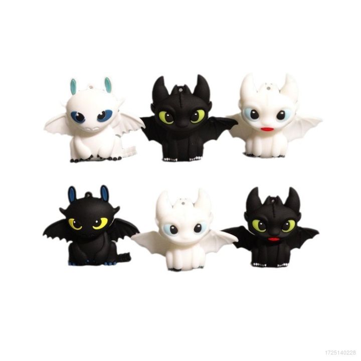 clu 6pcs How to Train Your Dragon Action Figure Light Fury Night Fury ...