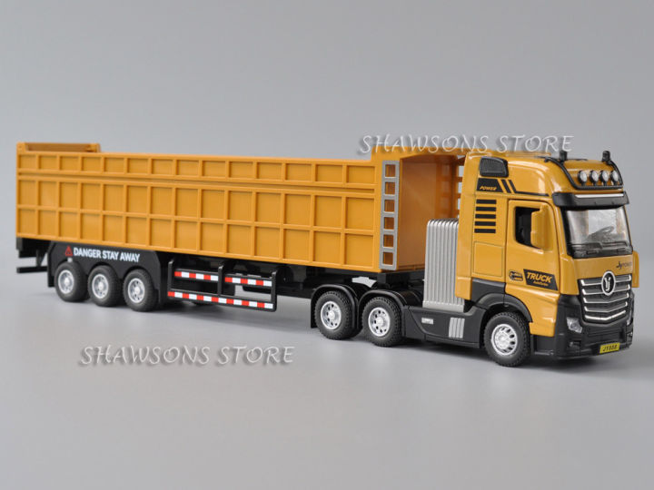 โมเดลรถของเล่น สเกล 1:50 Lengthened Heavy Skip Truck Tipper แบบดึงถอย ...