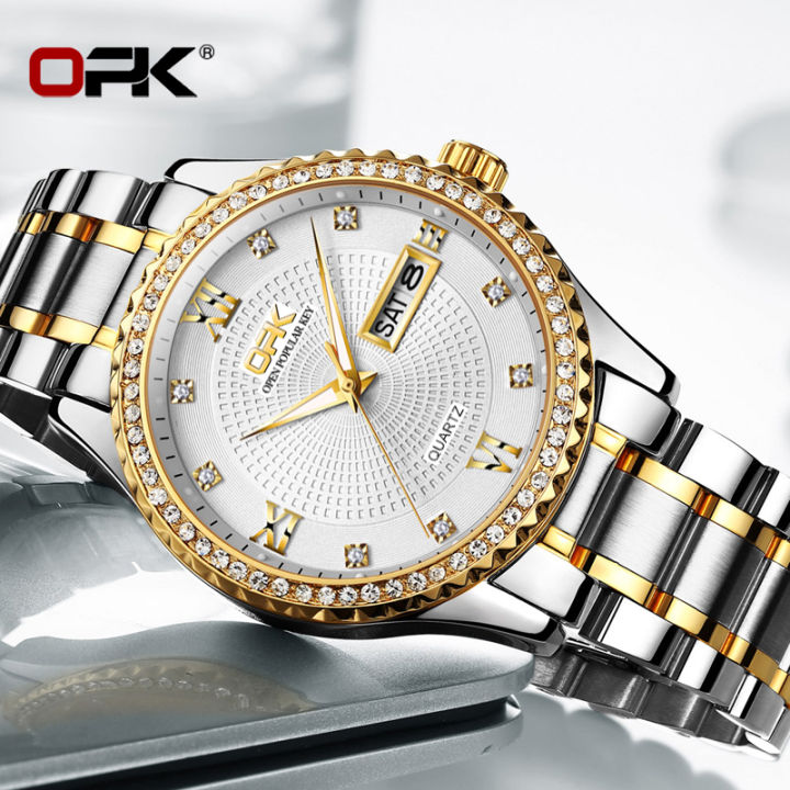 OPK Watch for men 100% Original Waterproof Diamond-set Roman Dial ...