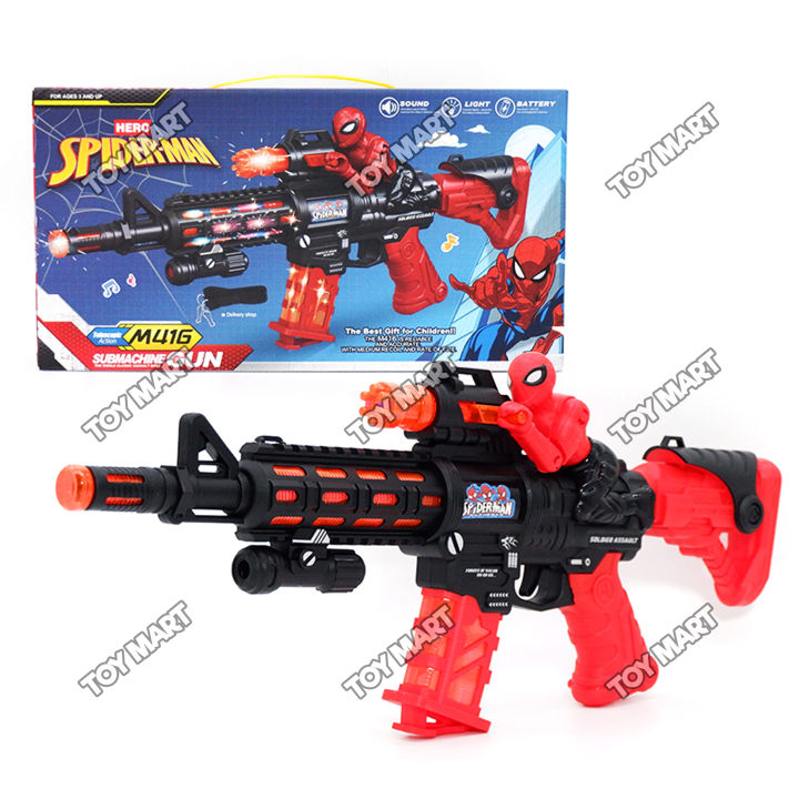 Spider Hero M416 Submachine Gun Toy LED Light Sound Telescopic Barrel ...
