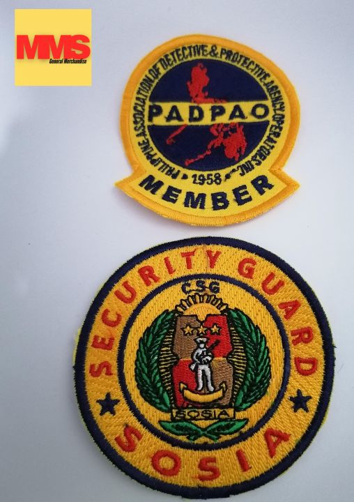 Security Guard PADPAO and SOSIA Patches Pair Embroidered | Lazada PH