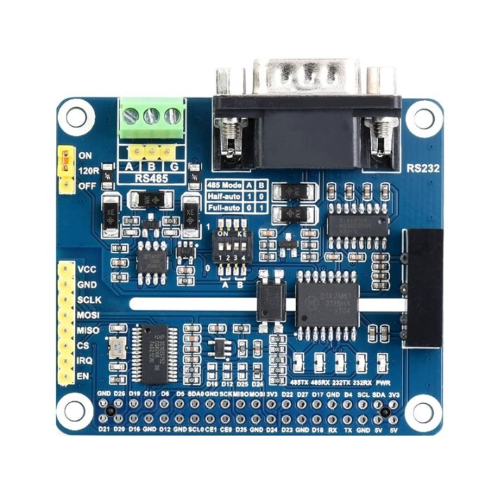 Waveshare Isolated RS485 RS232 Expansion HAT for Raspberry Pi 4B/3B+/3B ...