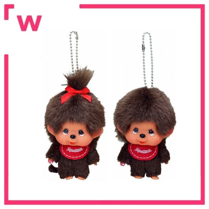 [Monchhichi] Monchhichi key chain with big face / Girl / Boy / Japanese ...