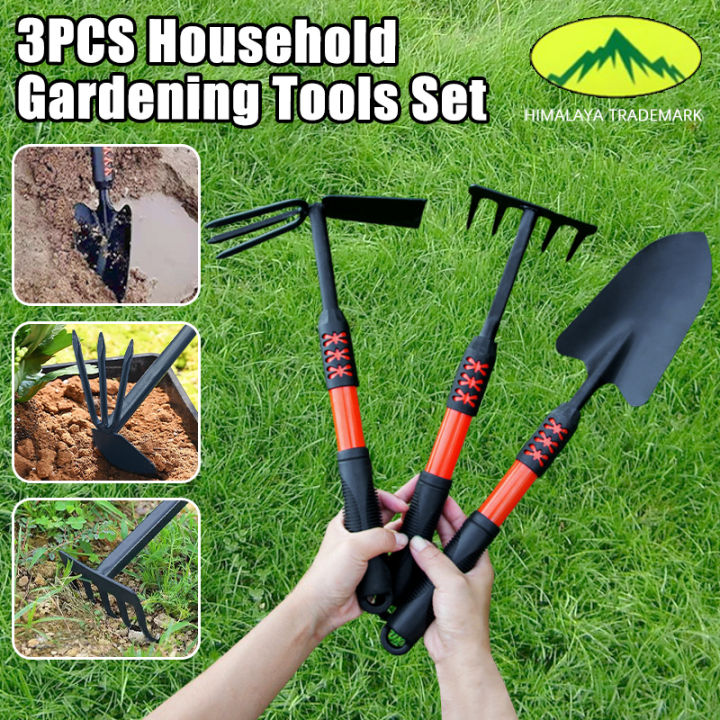 3 Pcs Garden Tools Shovel, Rake, Hoe, Plant Potted Flower Gadget ...