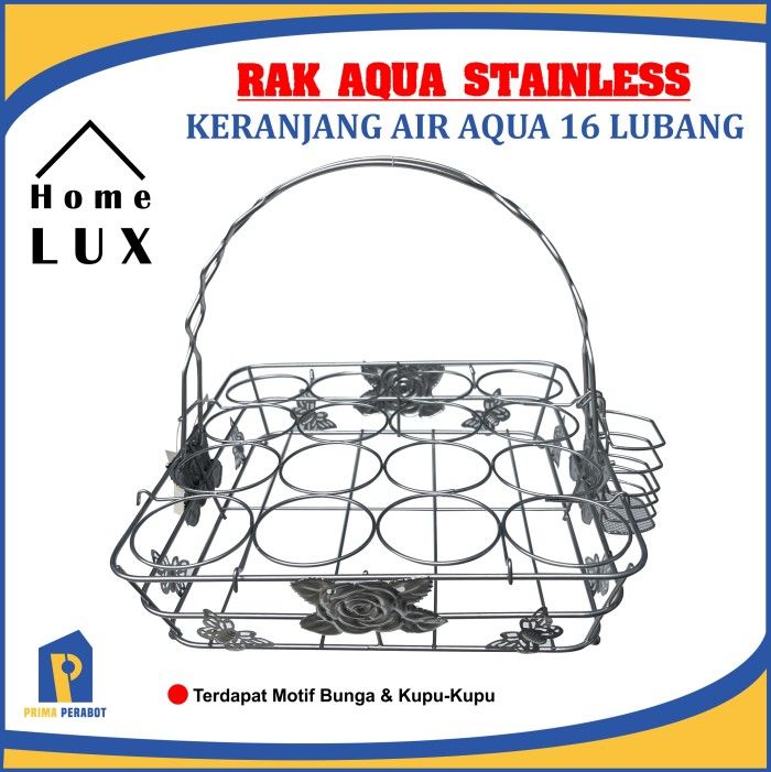 Rak Aqua Stainless 16 Lubang (4 x 4) Keranjang Air Aqua Gelas | Lazada ...