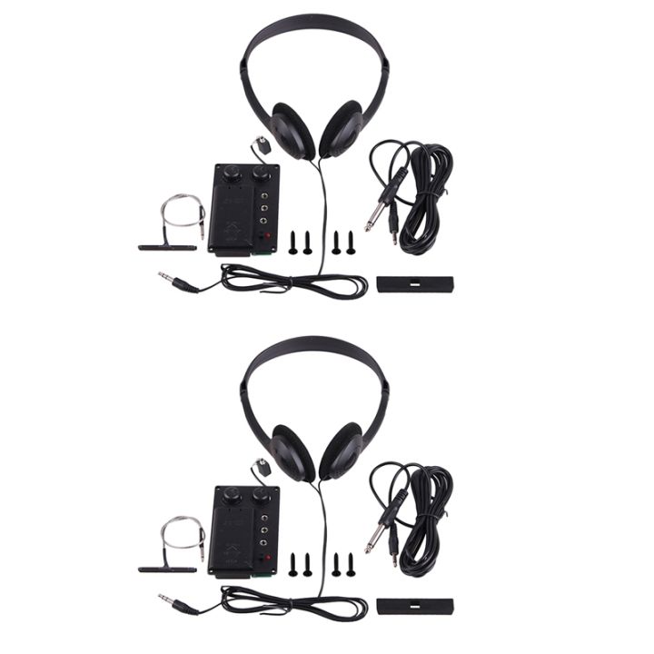2X Electric Violin Silent Eq Pickup Piezo with Headphone and Plug Hole ...
