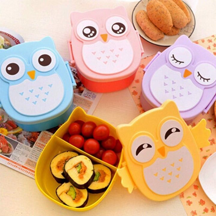 Cute Cartoon Owl Lunch Box Bento food-safe Food Container Storage Box ...