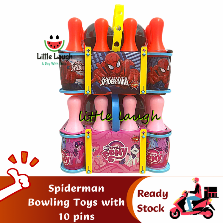 Spiderman Bowling Toys for Kids with 10 Pin Mainan bowling kanak-kanak ...