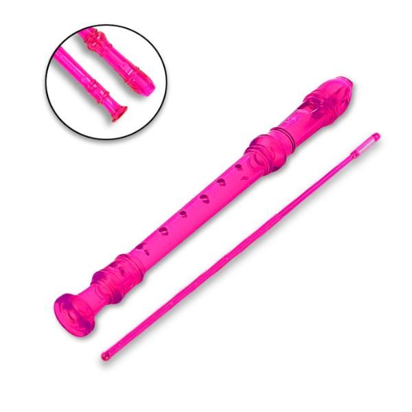 COD Pink Color Transparent Flute 8-Hole Soprano Recorder with Case and ...