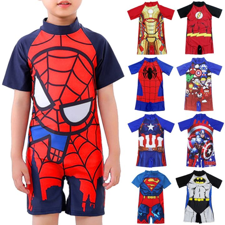 Ftlaoi Kids Boys Swimwear 2-11Years Short Sleeve B atma n Cartoon S ...