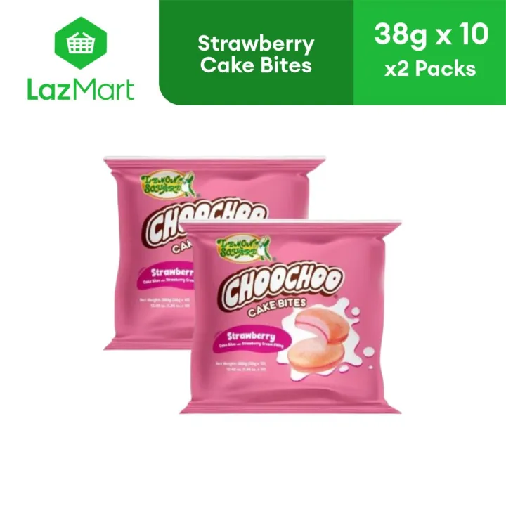 Lemon Square Choo Choo Cake Bites Strawberry 38g x 10s - Pack of 2 ...