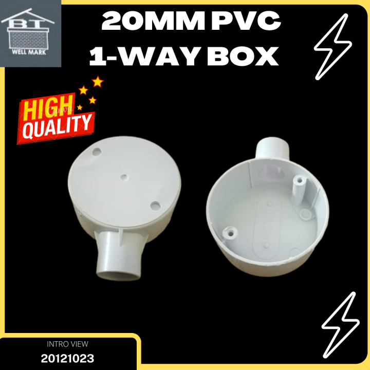 20MM 3/4" PVC CONDUIT PIPE 1-WAY BOX (END BOX/BOX 1 WAY) (L) (10 psc ...