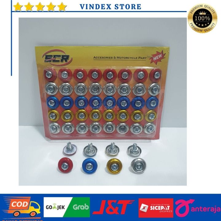 BAUT PLAT NOMOR VARIASI WARNA MODEL BULAT + RING MONEL DRAT 10 ...