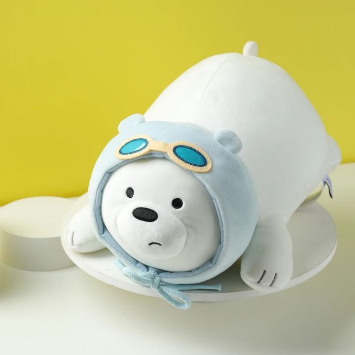 Halloween Christmas MINISO We Bare Bears Lying Plush Toy Ice Bear Doll ...