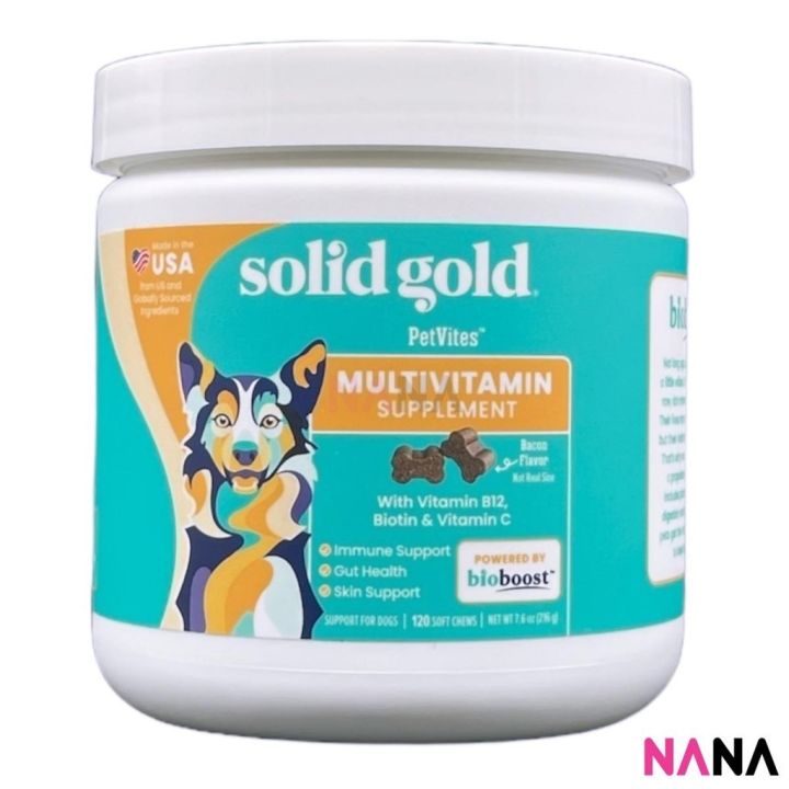 Solid Gold Dog Supplement PetVites Multivitamin Chew With Vitamin C ...