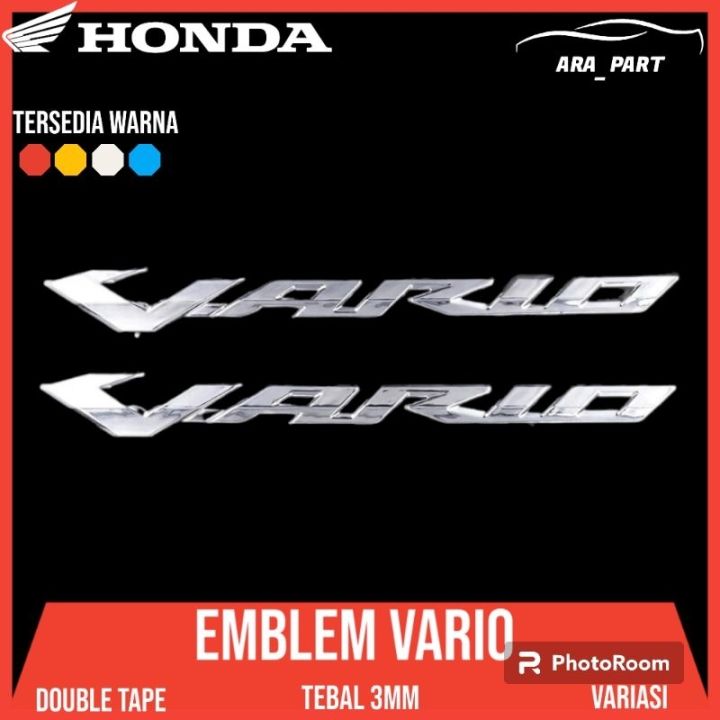 2PCS EMBLEM TIMBUL 3D MOTOR VARIO/LOGO TULISAN VARIO/AKSESORIS MOTOR ...