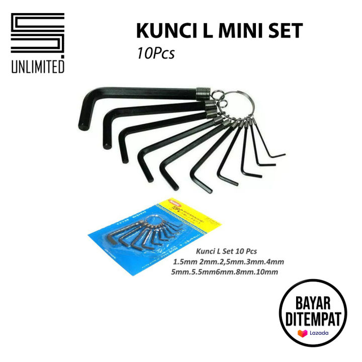 Kunci L Set Mini / Hex Key / Isi 10 Pcs - Unlimited | Lazada Indonesia