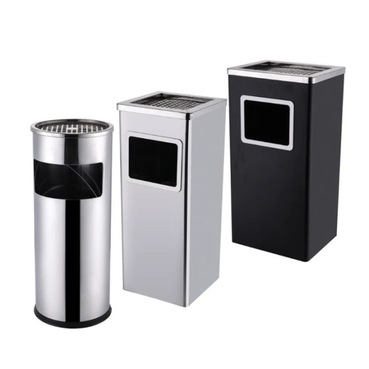 【Local inventory】High Quality Stainless Ashtray Round Trash Bin with ...