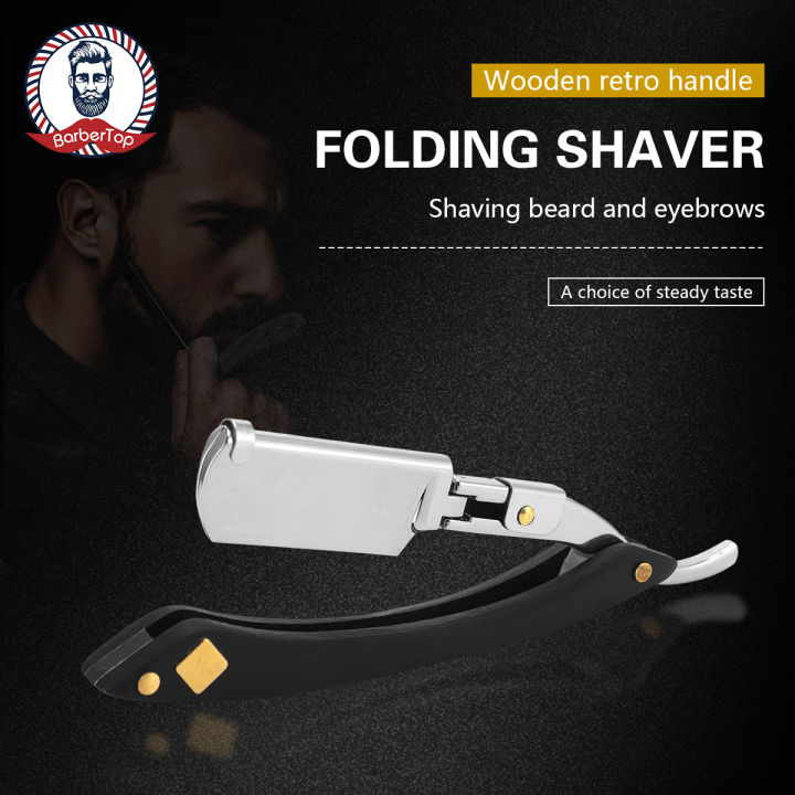 Steel Straight Razor Rack BarberShop Wood Handle Razor Male Shaving Men ...