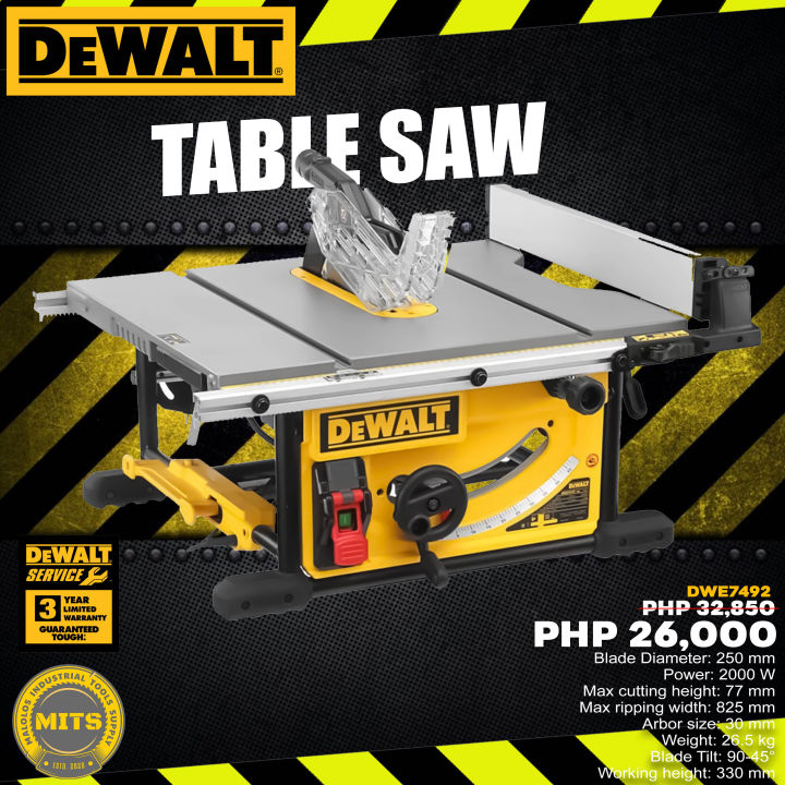 DEWALT TABLE SAW (NEW VERSION 50/60Hz) 2000W DWE7492 [220V] blade ...