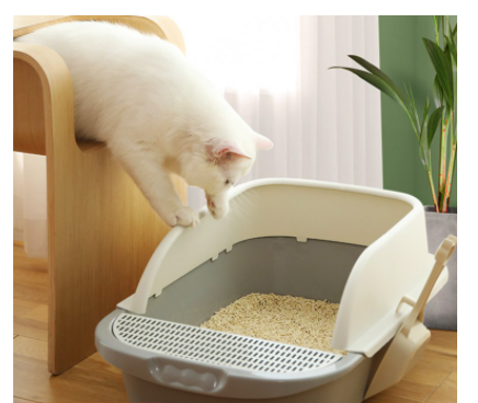 READY STOCK Japanese Style High Fence Half Cover Cat Litter Box Bekas ...