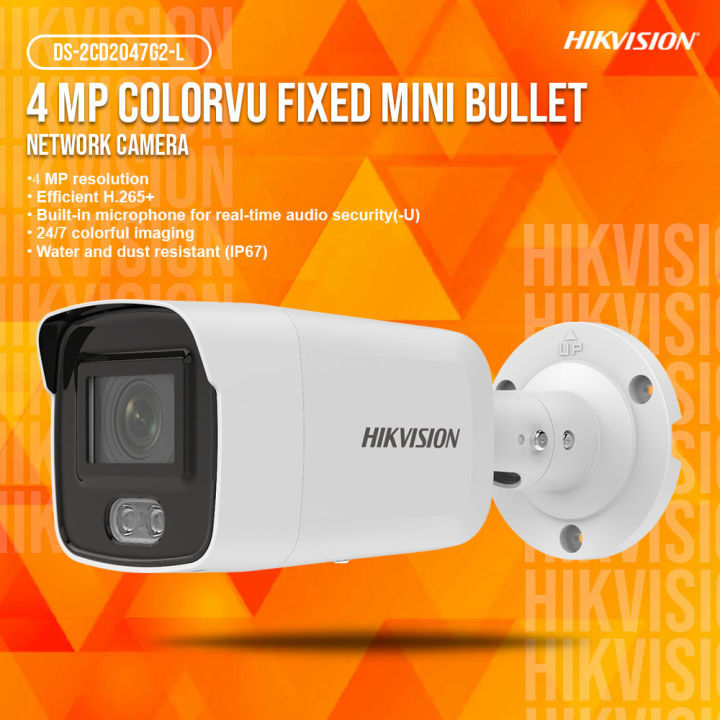Hikvision DS-2CD2047G2-L 4 MP ColorVu Fixed Mini Bullet Network Camera | Hikvision | DS ...