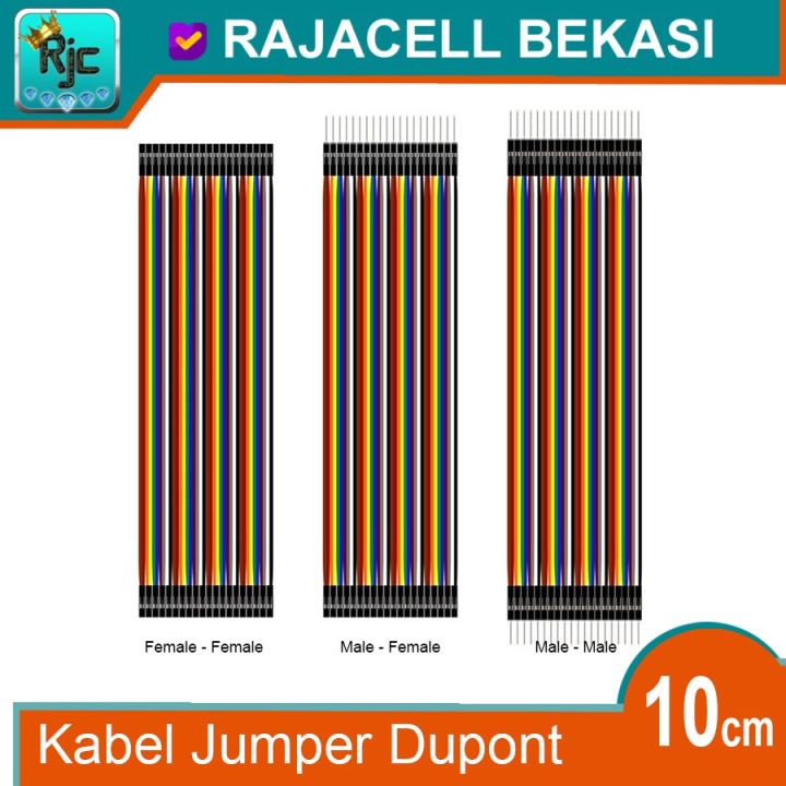 10PCS Kabel Jumper Dupont Pelangi 10cm Male Female Duppont Cable ...
